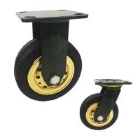 China Wearable 230kg Capacity 5 Inch Locking Swivel Casters With Green Bracket for sale