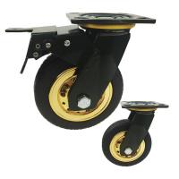 China Wearable 230kg Capacity 5 Inch Locking Swivel Casters With Green Bracket for sale