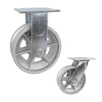 China 6 Inch Top Plate Swivel Hollow Cast Iron V Groove Heavy Duty Casters Track Wheels for sale