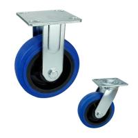 China Blue TPR 6inch Heavy Duty Casters With Flat Tread For Office Buildings for sale