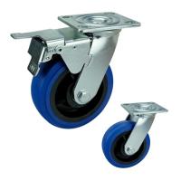 China Blue TPR 6inch Heavy Duty Casters With Flat Tread For Office Buildings for sale