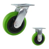 China 150mm Swivel Plate Green Tpr Tread Heavy Duty Casters With Dual Lock for sale