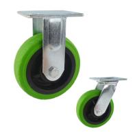 China 150mm Swivel Plate Green Tpr Tread Heavy Duty Casters With Dual Lock for sale