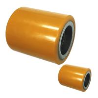 China Red 80mm Pallet Truck Wheels , 800kg Loading Pallet Jack Roller Wheels for sale