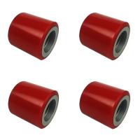 China Red 80mm Pallet Truck Wheels , 800kg Loading Pallet Jack Roller Wheels for sale