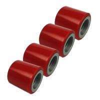China Red 80mm Pallet Truck Wheels , 800kg Loading Pallet Jack Roller Wheels for sale