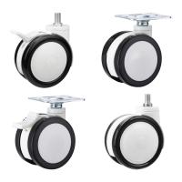China 80kg Loading 4inch PU Medical Casters With Threaded Stem For ICU Beds for sale