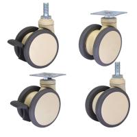 China 3 Inch TPR 95kg Loading Medical Casters With Threaded Stem for sale