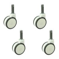 China ISO9001 5 Inch TPR Long Stem Medical Bed Caster Wheels With Central Lock for sale