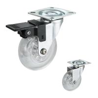 China 3 Inch 50kg Loading PU Furniture Casters With Chrome Plated Bracket for sale