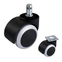 China 77LBS Capacity Double Wheel White Pu Office Chair Casters With M11x21mm Insert Stem for sale