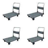 China 330lbs Capacity Foldable Platform Trolley Four Casters Wheels Folding Cart for sale