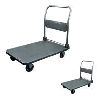 China 330lbs Capacity Foldable Platform Trolley Four Casters Wheels Folding Cart for sale