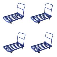 China 330lbs Capacity Foldable Platform Trolley Four Casters Wheels Folding Cart for sale