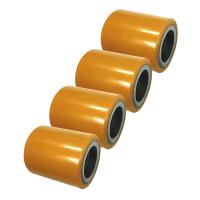China Polyurethane 80mm Pallet Jack Roller Wheels With 1870lbs Capacity for sale