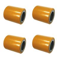 China Polyurethane 80mm Pallet Jack Roller Wheels With 1870lbs Capacity for sale