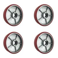 China 200x50mm 2200lbs Loading Polyurethane Casters For Pallet Truck for sale