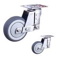 China TPR 5 Inch Locking Swivel Casters , 120kg Capacity Small Spring Loaded Casters for sale
