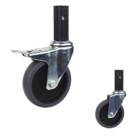 China TPR Square Expanding Stem Caster , 4 Inch Lockable Trolley Wheels for sale