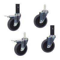 China TPR Square Expanding Stem Caster , 4 Inch Lockable Trolley Wheels for sale