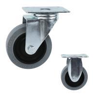China 198lbs Capacity 100mm Caster Wheel , TPR Swivel Trolley Wheels for sale