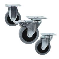 China 198lbs Capacity 100mm Caster Wheel , TPR Swivel Trolley Wheels for sale