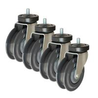 China Gray PU 125mm Heavy Duty Trolley Wheels With Ball Bearing for sale