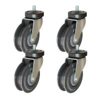 China Gray PU 125mm Heavy Duty Trolley Wheels With Ball Bearing for sale