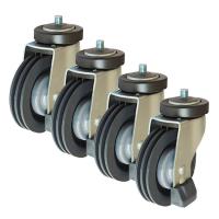 China 70kg Loading 4 Inch Shopping Cart Wheels PU 100mm for sale
