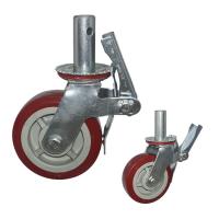 China 440lbs Loading 150mm PVC Scaffolding Wheels With Double Baker for sale
