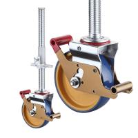 China 125mm PU Adjustable Scaffold Wheels , 600kg Capacity Caster Wheel Scaffolding for sale