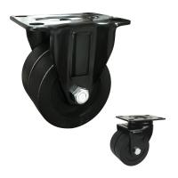 China Black 200kg Loading 3inch Nylon Casters With Plain Bearing for sale