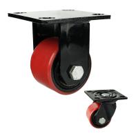 China PU 75mm Low Profile Heavy Duty Casters , 500kg High Capacity Polyurethane Wheels for sale