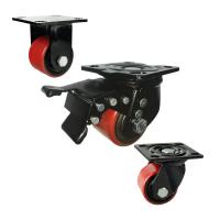 China PU 75mm Low Profile Heavy Duty Casters , 500kg High Capacity Polyurethane Wheels for sale