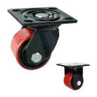 China PU 75mm Low Profile Heavy Duty Casters , 500kg High Capacity Polyurethane Wheels for sale