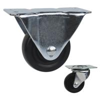 China Black 4 Inch 176lbs Loading Low Profile Rubber Casters for sale