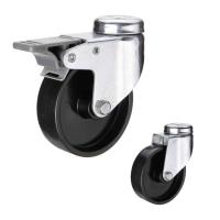 China Black 60kg Loading 80mm Industrial Casters For Trolley for sale