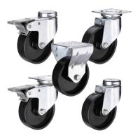 China Black 60kg Loading 80mm Industrial Casters For Trolley for sale