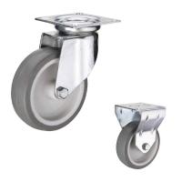 China TPR 100mm 70kg Loading Rubber Casters With Double Brake for sale