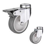 China TPR 100mm 70kg Loading Rubber Casters With Double Brake for sale