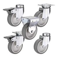 China TPR 100mm 70kg Loading Rubber Casters With Double Brake for sale