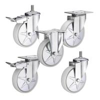 China Dustproof 6 Inch 660lbs Loading Industrial Casters With Steel Cover for sale