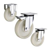 China OEM 8 Inch White Total Brake Nylon Swivel Wheel Castors Heavy Duty for sale