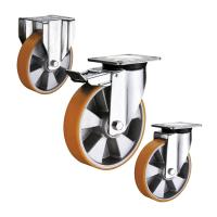 China ISO9001 500kg Loading 8 Inch Polyurethane Industrial Wheels With Aluminium Core for sale