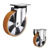 China ISO9001 500kg Loading 8 Inch Polyurethane Industrial Wheels With Aluminium Core for sale