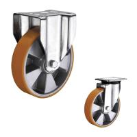 China ISO9001 500kg Loading 8 Inch Polyurethane Industrial Wheels With Aluminium Core for sale