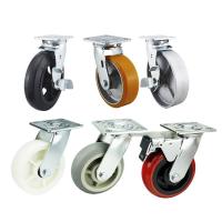 China 8inch Heavy Duty Caster Wheel , TPR Heavy Duty Plate Casters for sale