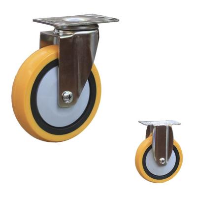 China 125mm PP Swivel Plate Stainless Steel Caster Wheels for sale