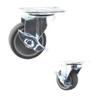China Soft Rubber Wheel Side Brake Light Duty Casters 50x20.3mm for sale