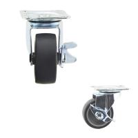 China Soft Rubber Wheel Side Brake Light Duty Casters 50x20.3mm for sale